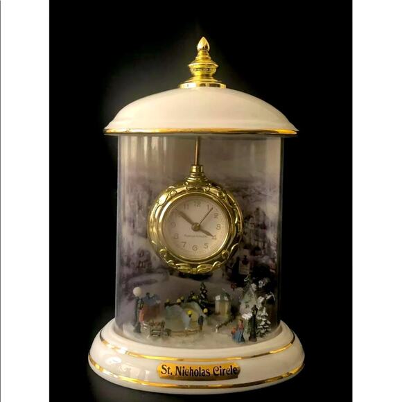 Thomas Kinkade | Accents | Thomas Kinkade St Nicholas Circle Dome Clock ...